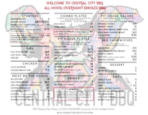 Menu – Central City BBQ New Orleans